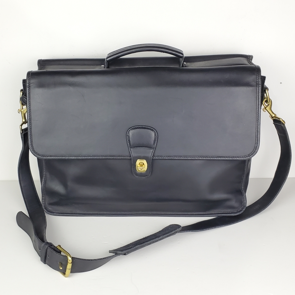 Vintage Coach Leather Cross Body Laptop Bag - Gem